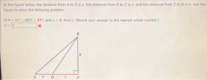 Solved In the figure below, the distance from A to D is y, | Chegg.com