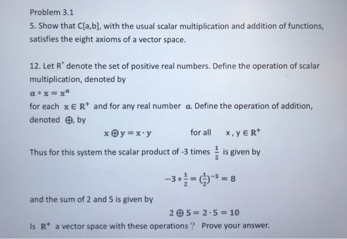 Solved Problem 3.1 5. Show that C[a,b], with the usual | Chegg.com