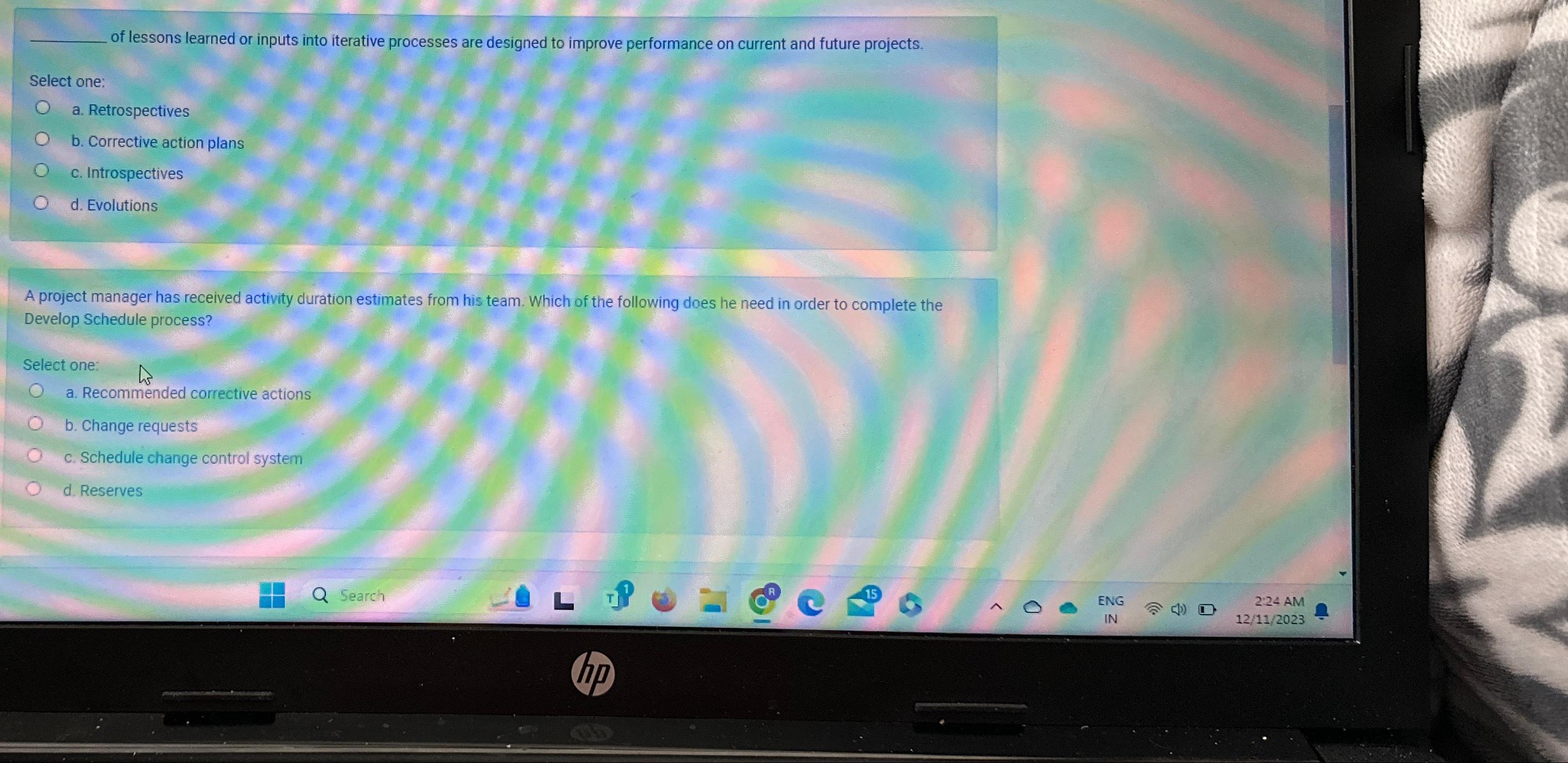 Solved of lessons learned or inputs into iterative processes | Chegg.com