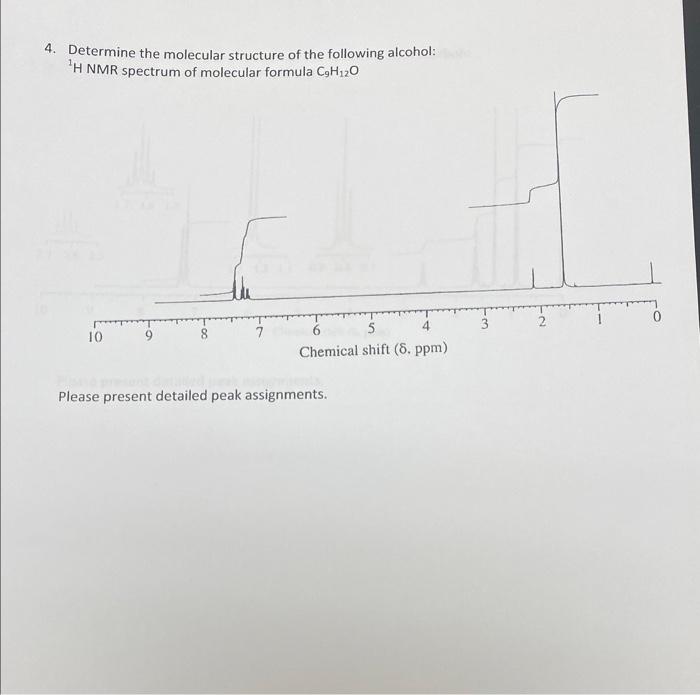 Solved 4. Determine the molecular structure of the following | Chegg.com
