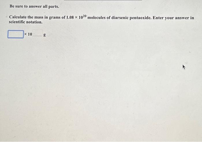 Solved Be sure to answer all parts. Calculate the mass in | Chegg.com