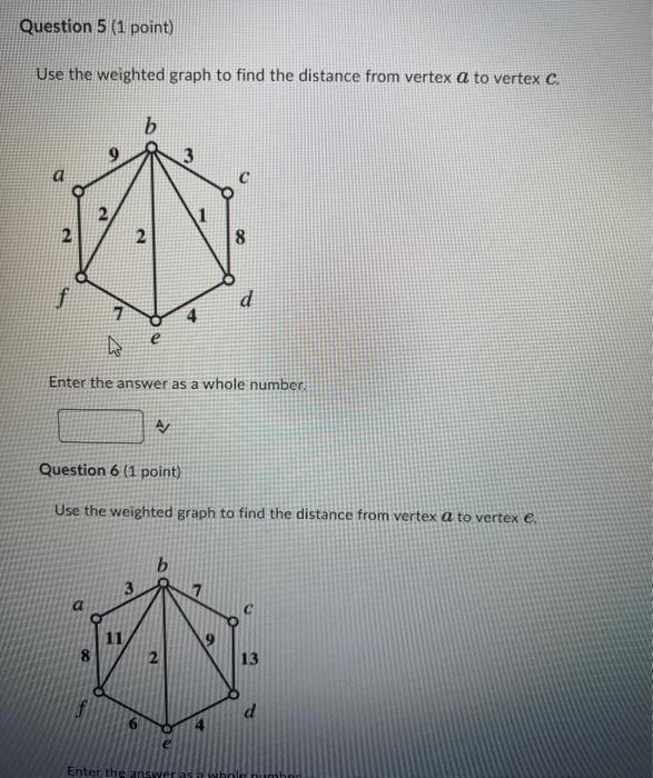 Solved Use the weighted graph to find the distance from | Chegg.com