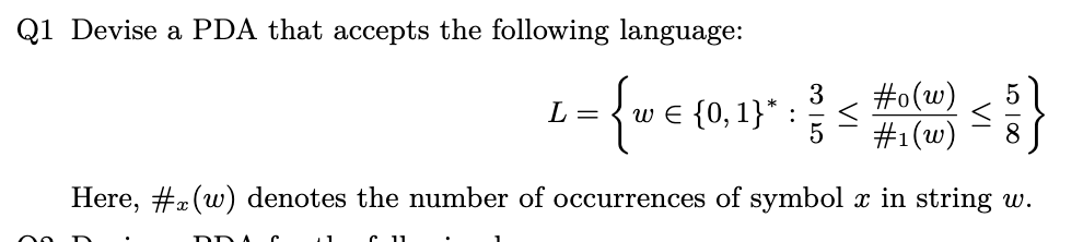 Solved Devise a PDA that accepts the following | Chegg.com
