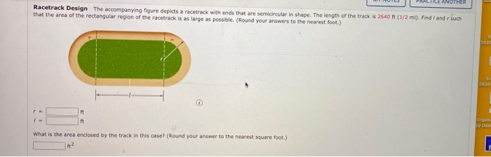 Solved ANOTHER Racetrack Design The accompanying figure | Chegg.com