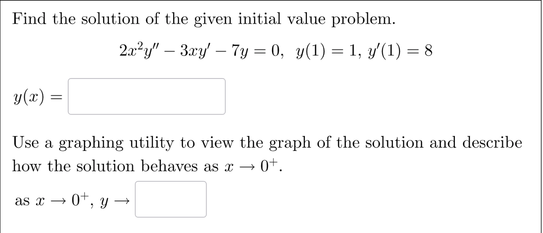 Solved Find The Solution Of The Given Initial Value