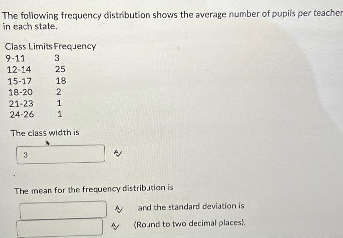 Solved The following frequency distribution shows the | Chegg.com