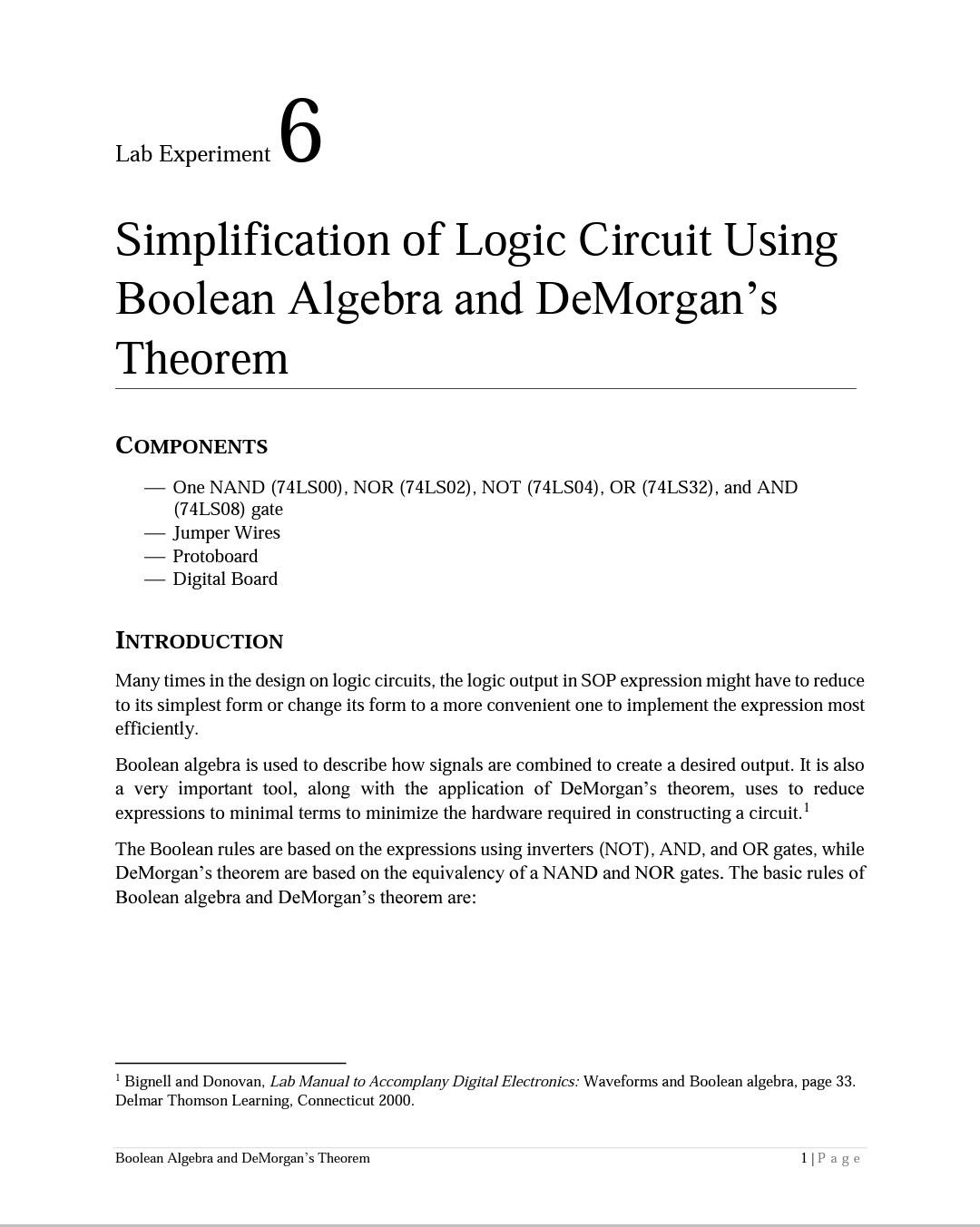 Solved Lab Experiment Simplification of Logic Circuit Using | Chegg.com