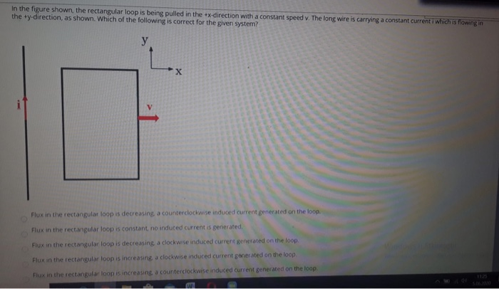 Solved In the figure shown the rectangular loop is being | Chegg.com
