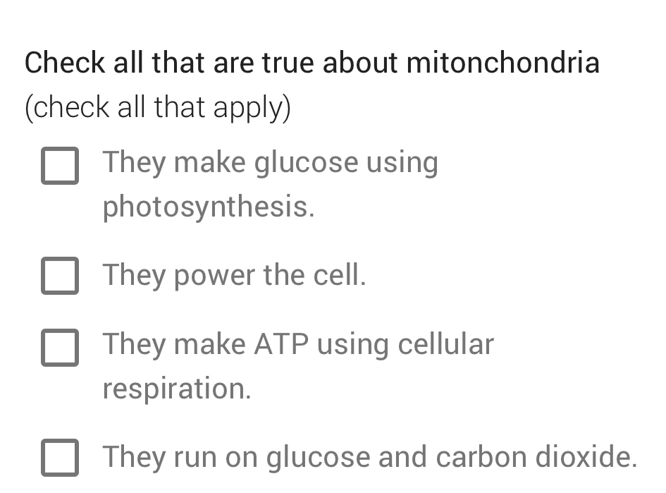 Solved Check all that are true about mitonchondria(check all | Chegg.com