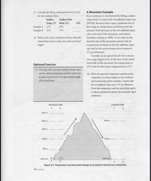 Solved Table 6-2 Parcel A Temperature (°C) Parcel B | Chegg.com