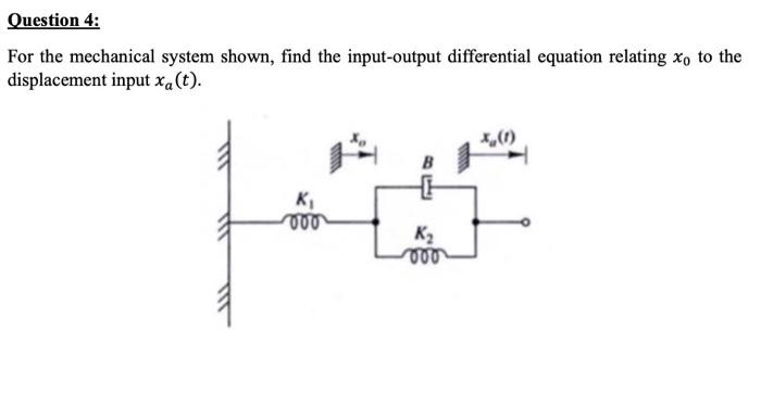 Solved For the mechanical system shown, find the | Chegg.com