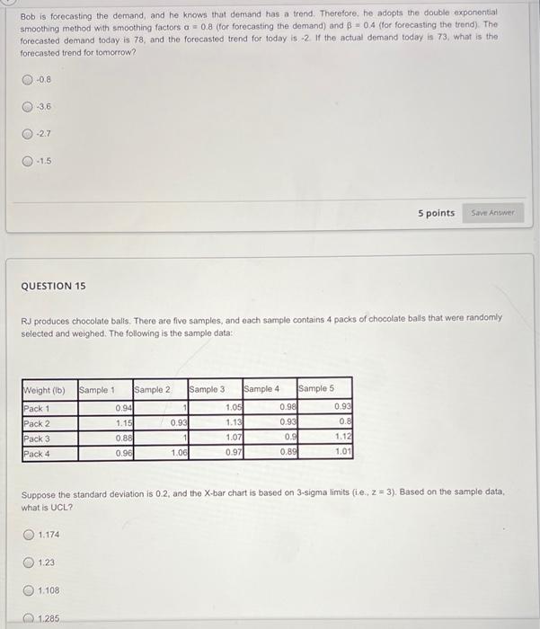 Solved For the questions related to control charts, you may | Chegg.com