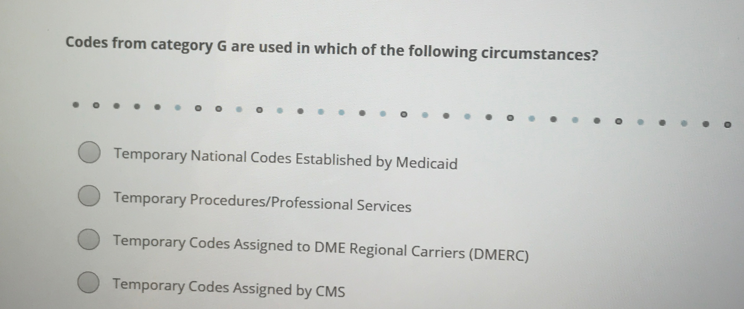 Solved Codes from category G ﻿are used in which of the | Chegg.com