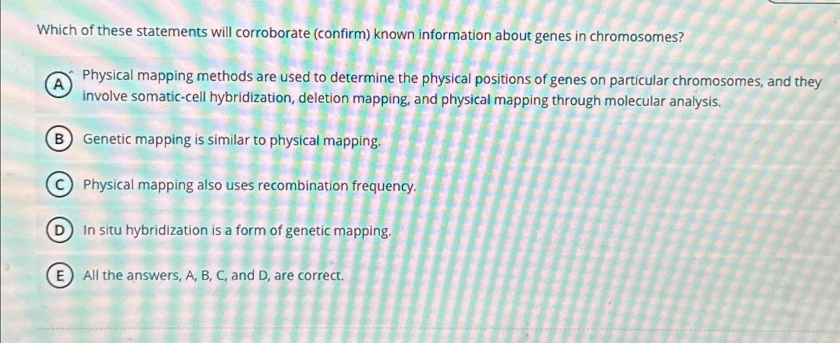 Solved Which of these statements will corroborate (confirm) | Chegg.com