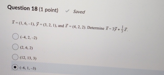 Solved Question 18 (1 ﻿point) | Chegg.com