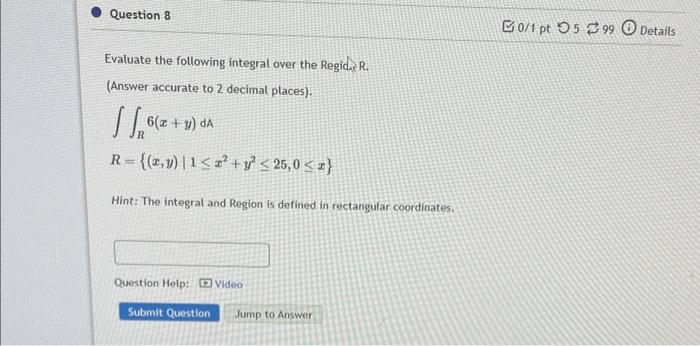 Solved Evaluate the following integral over the Region R. | Chegg.com