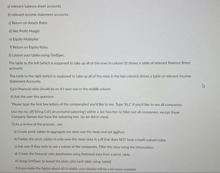 Solved 2) Create a plot showing 6 tables. a) relevant | Chegg.com