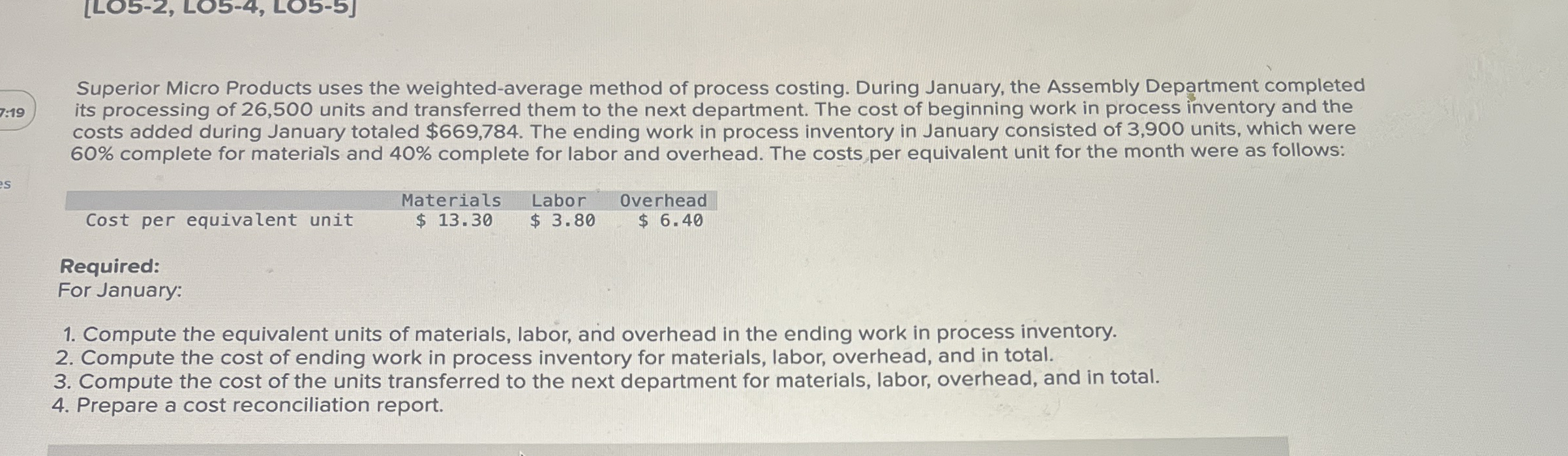 Solved Superior Micro Products uses the weighted-average | Chegg.com