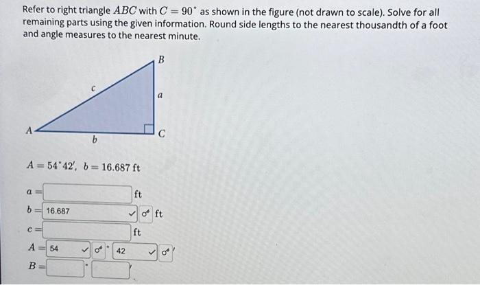 Solved Refer to right triangle ABC with C=90∘ as shown in | Chegg.com