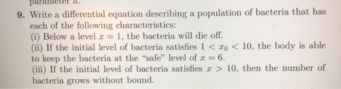 Solved param 9. Write a differential equation describing a | Chegg.com