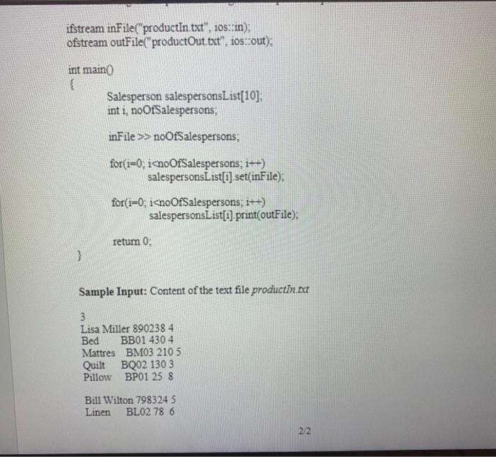 Solved Define a class called Person with private members | Chegg.com