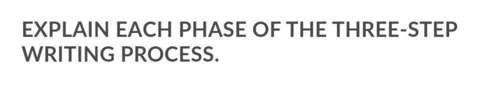 Solved EXPLAIN EACH PHASE OF THE THREE-STEP WRITING PROCESS. | Chegg.com