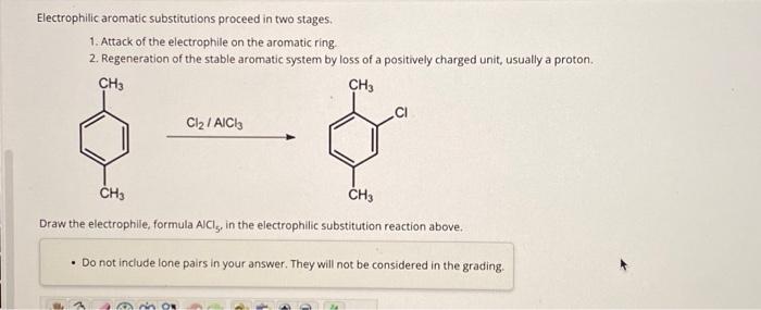 Solved Electrophilic aromatic substitutions proceed in two | Chegg.com Solved Electrophilic aromatic substitutions proceed in two | Chegg.com