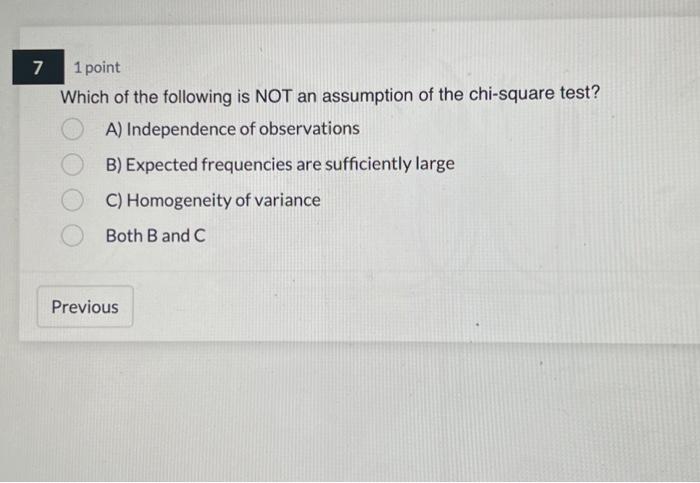 Solved 1 point Which of the following is NOT an assumption | Chegg.com