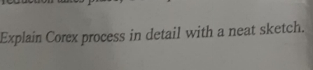 Solved Explain Corex process in detail with a neat sketch. | Chegg.com