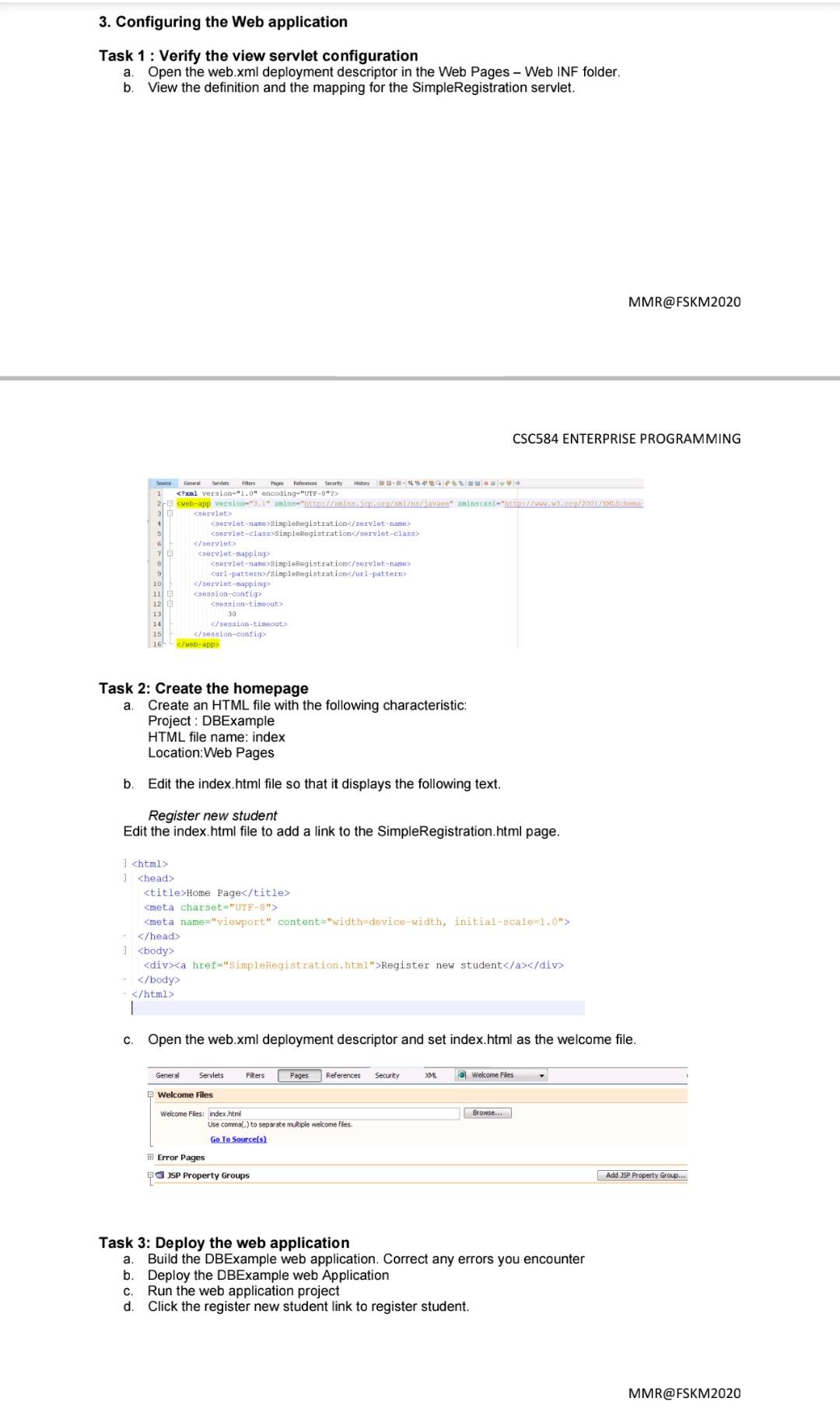 Solved 3. Configuring the Web application Task 1: Verify the | Chegg.com