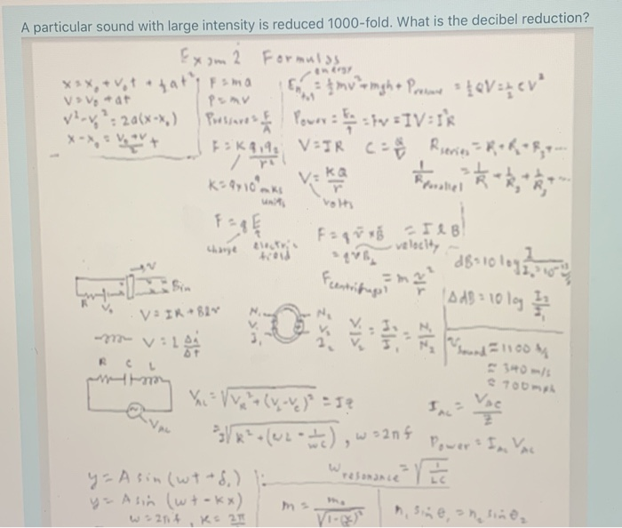 Solved A particular sound with large intensity is reduced | Chegg.com