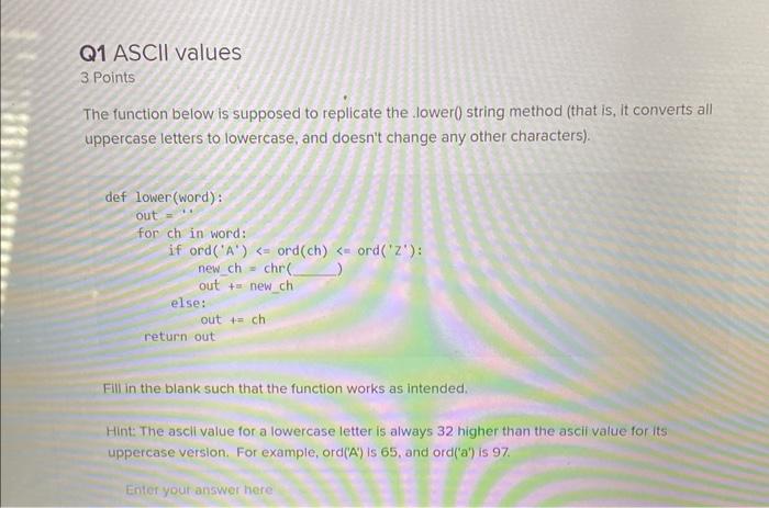 Solved 3 Points The function below is supposed to replicate | Chegg.com