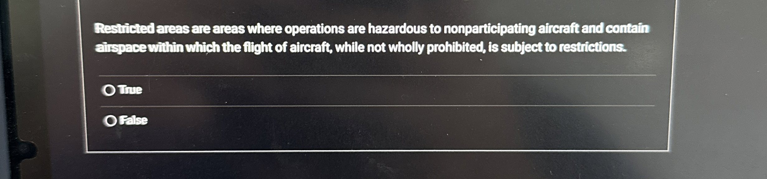 Solved Restricted areas are areas where operations are | Chegg.com