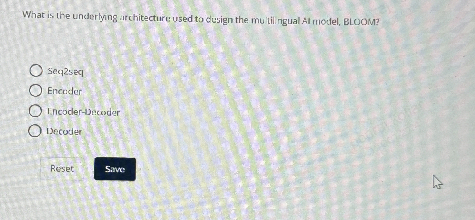 Solved What is the underlying architecture used to design | Chegg.com