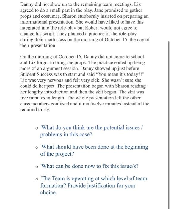 TITLE: TEAM WORK CASE STUDY Students in Mrs. | Chegg.com