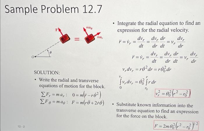 Solved Sample Problem 12.7 - Integrate the radial equation | Chegg.com
