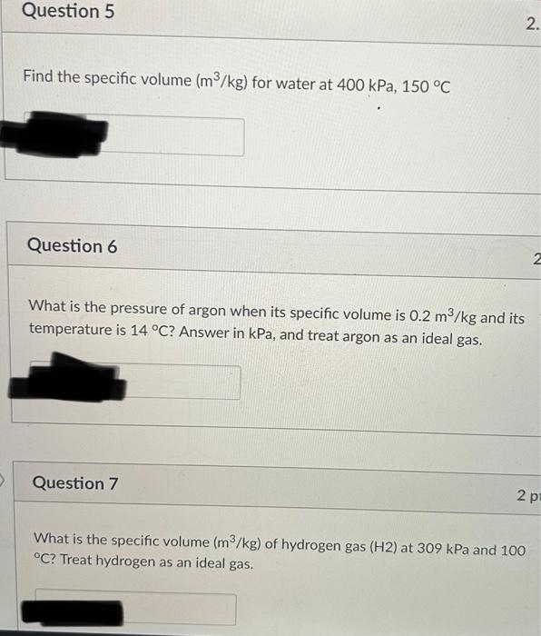 Solved Find the specific volume (m3/kg) for water at | Chegg.com