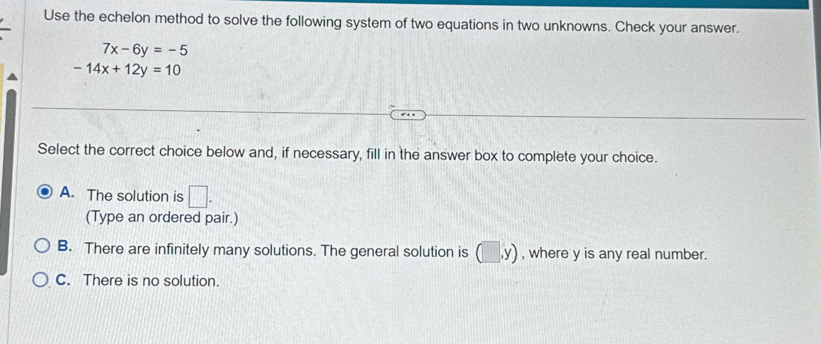 Solved Use the echelon method to solve the following system | Chegg.com