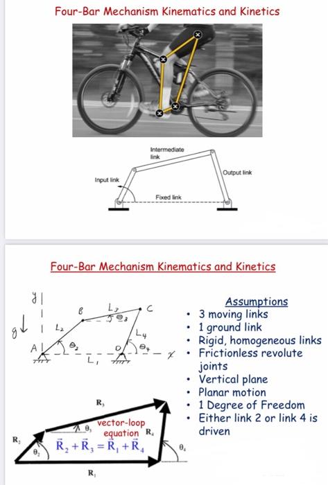 Solved Four-Bar Mechanism Kinematics and Kinetics Four-Bar | Chegg.com