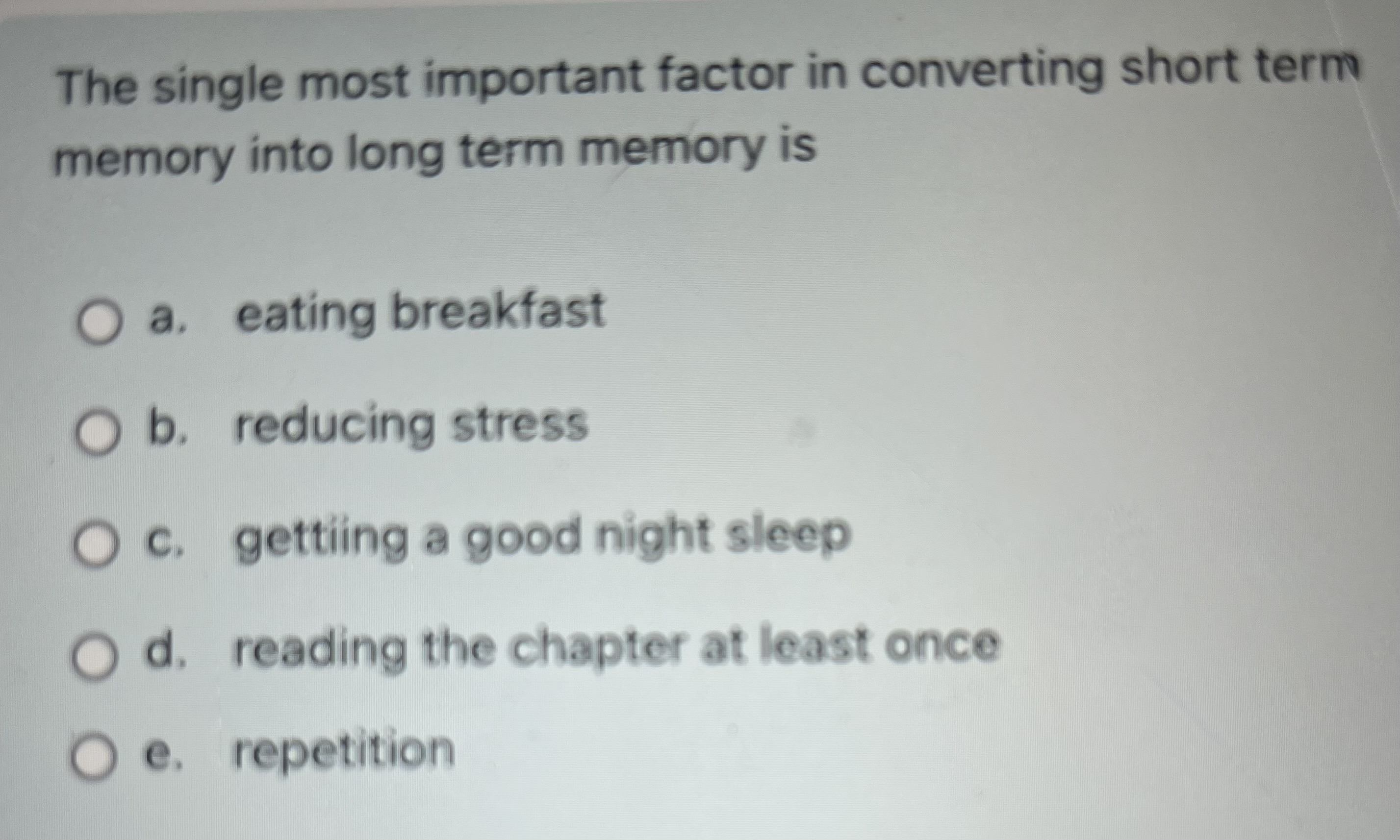 Solved The single most important factor in converting short | Chegg.com
