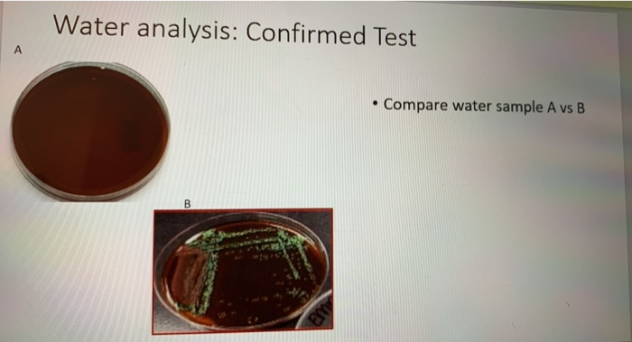Solved compare water sample A and B as seen in the pictures | Chegg.com