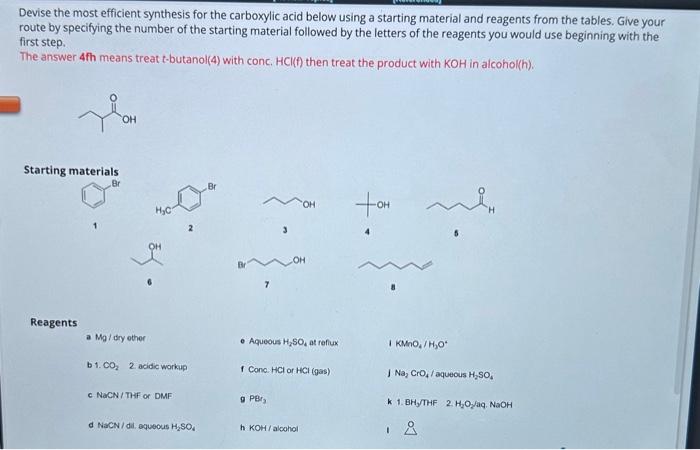 Solved Devise the most efficient synthesis for the | Chegg.com