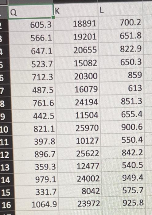 7. Use the data available in the spreadsheet file | Chegg.com