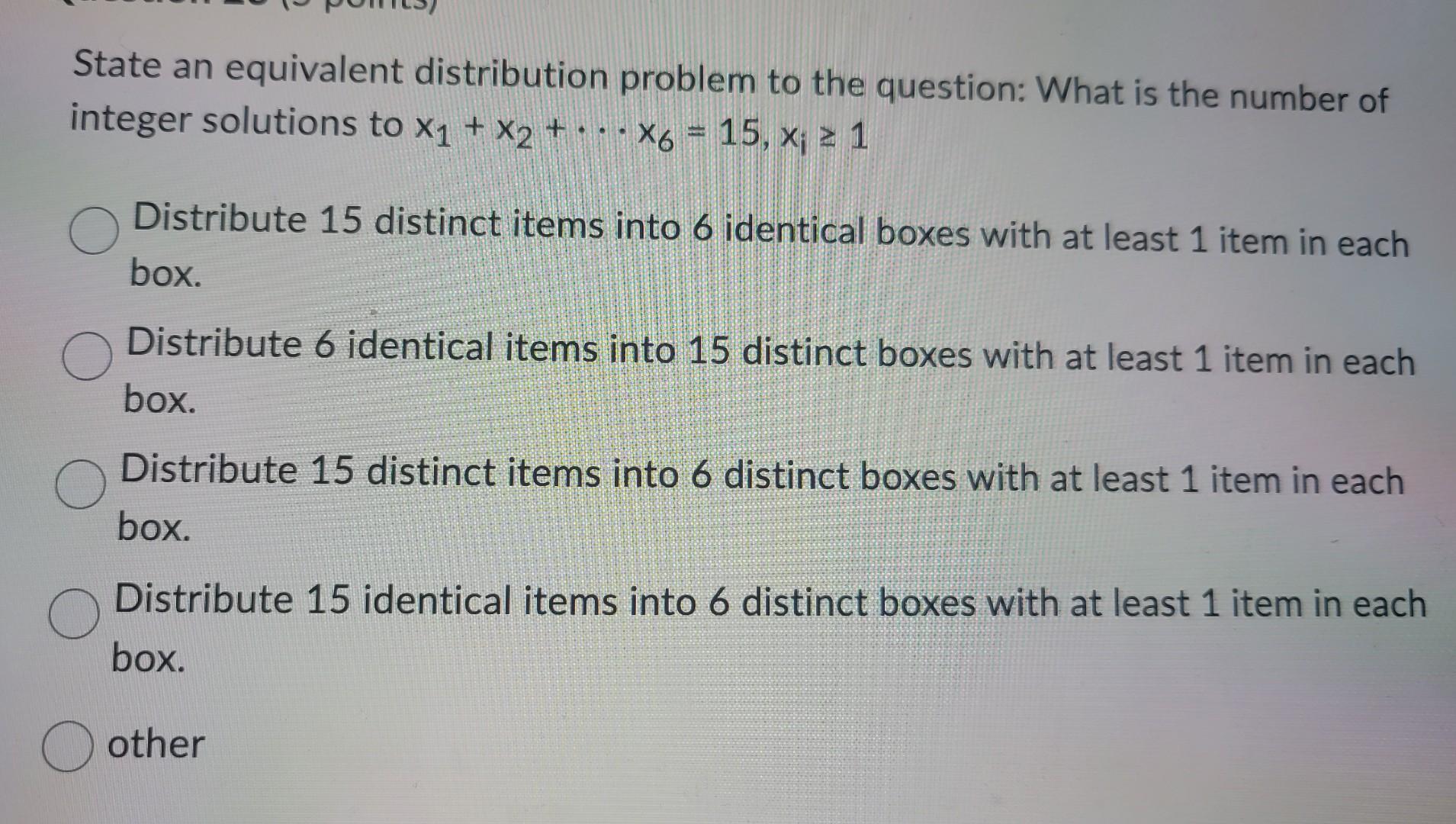 Solved State an equivalent distribution problem to the | Chegg.com