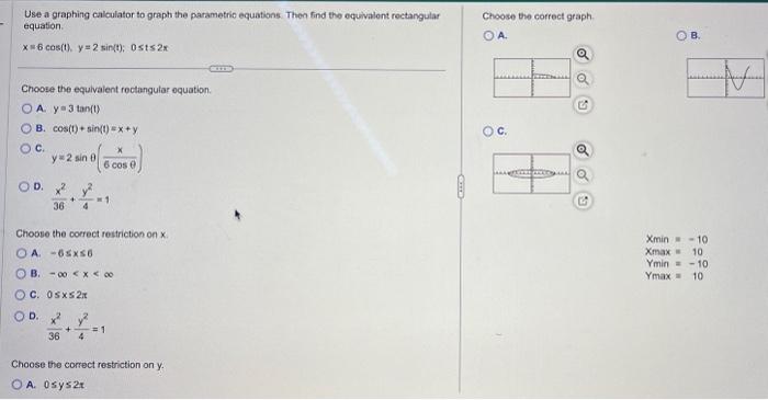 Solved Use a graphing calculator to graph the parametric | Chegg.com