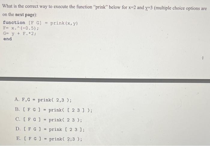 Solved What is the correct way to execute the function | Chegg.com