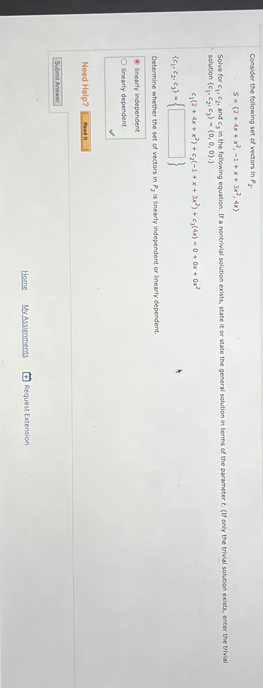 Solved Consider the following set of vectors in | Chegg.com