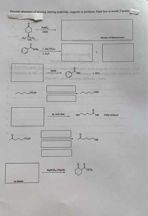 Solved Provide structures of missing starting materials, | Chegg.com
