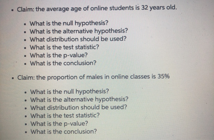 Solved For the following two hypothesis tests, use the | Chegg.com