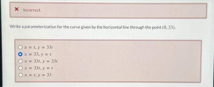 Solved Write A Parameterization For The Curve Given By The 7643